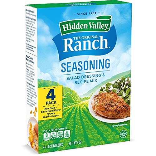 Hidden Valley Original Ranch Salad Dressing & Seasoning Mix, Gluten Free, Keto-Friendly - 4 Packets (Package May Vary)