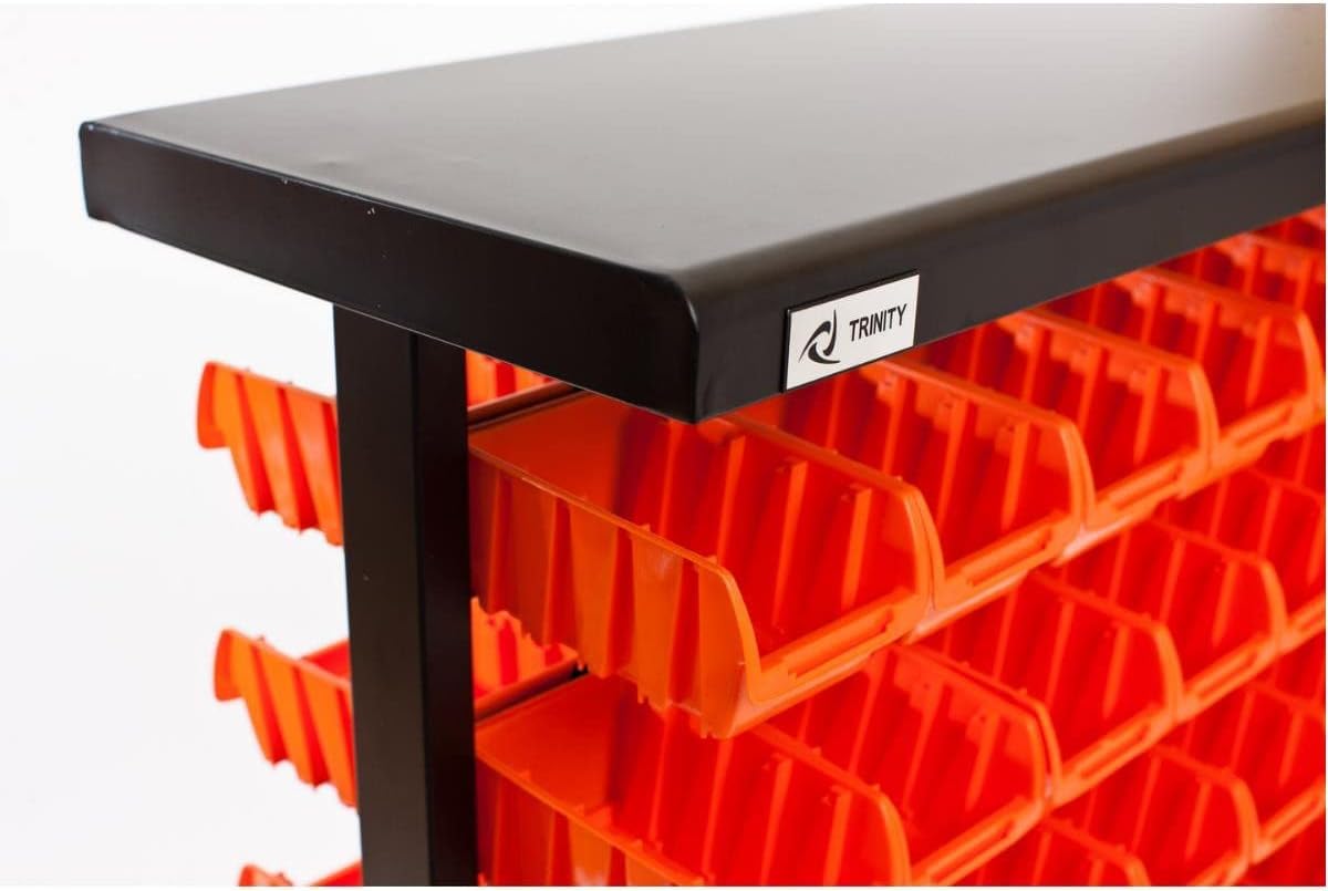 TRINITY Dual-Sided Mobile, Black Rolling Bin Rack 19.75 x 35.50 x 48.50 inches