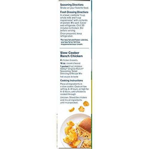 Hidden Valley Original Ranch Salad Dressing & Seasoning Mix, Gluten Free, Keto-Friendly - 4 Packets (Package May Vary)