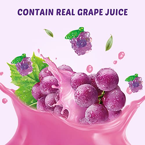 Amos 4D Gummy Candy Grape Burst, Fruity Snacks Central Jelly Filled, Halloween Candy Gift, Resealable 2.29oz Bag for Halloween Parties（Pack of 6）