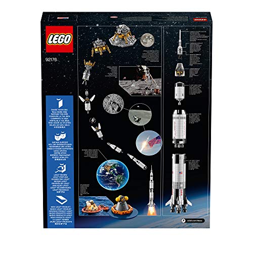 LEGO 92176 Ideas NASA Apollo Saturn V Space Rocket and Vehicles, Spaceship Collectors Building Set with Display Stand [Amazon Exclusive], 14+ years