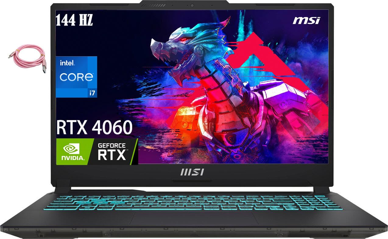 MSI 2023 Cyborg Gaming Laptop, 15.6" FHD 144Hz FHD IPS-Type Display, NVIDIA GeForce RTX 4060,Intel Core i7-12650H, 64GB DDR5, 4TB PCIe SSD, Wi-Fi 6, Windows 11 Home, Backlit Keyboard, Black/OLY