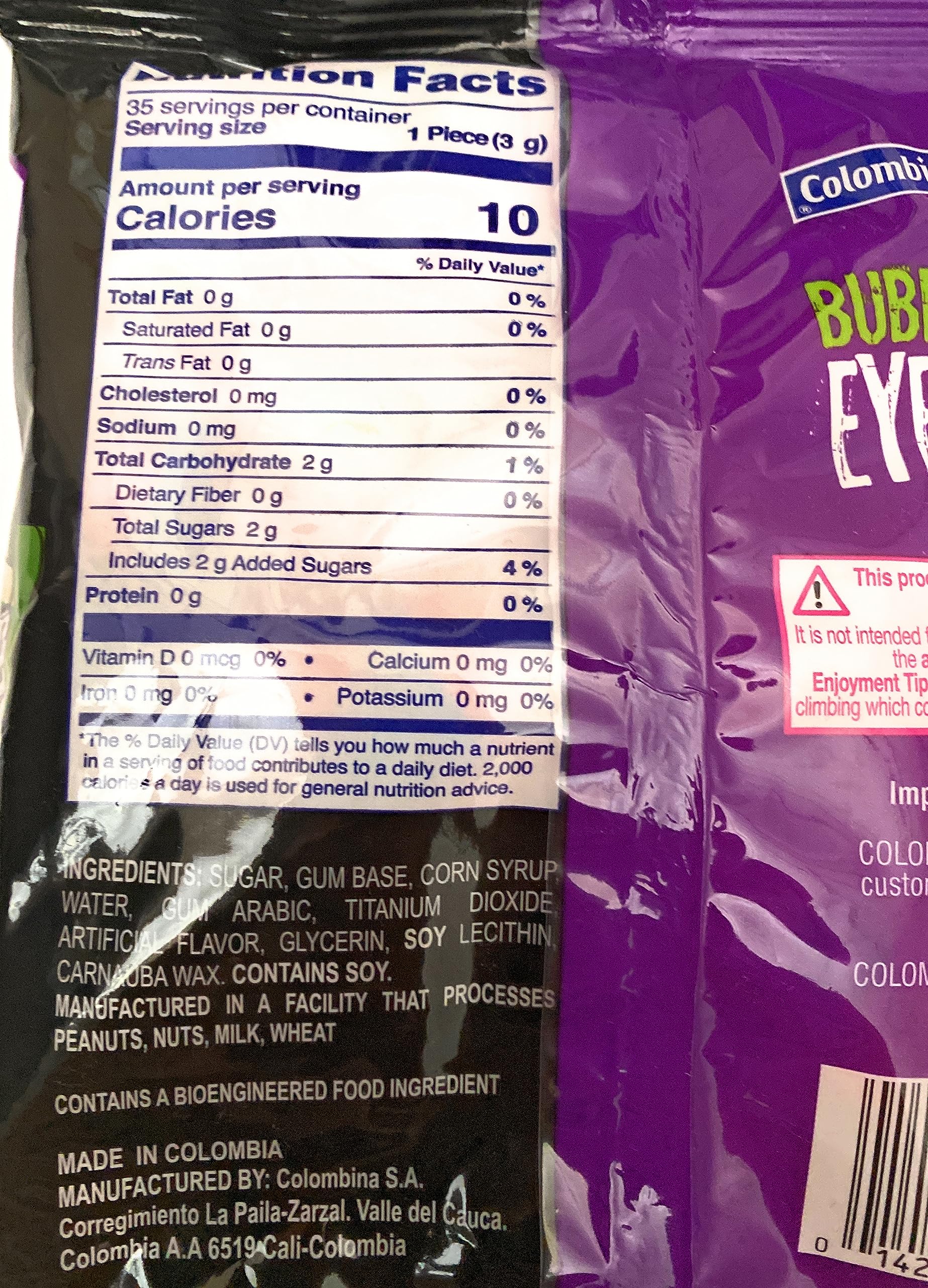 CABE Eyeballs Tutti Frutti Flavor Bubble Gum 3 Pack 35 Pieces Each pack Halloween Trick n Treat Bloodshot Eye Candy (bundle KC Tingamajig)