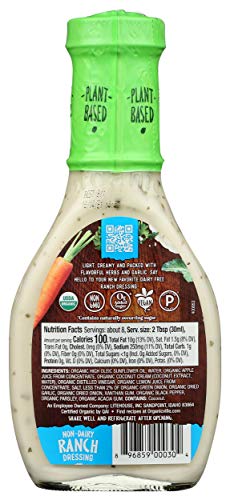 Organicville, Ranch Dressing, Organic, Dairy Free, Gluten Free, 8 oz