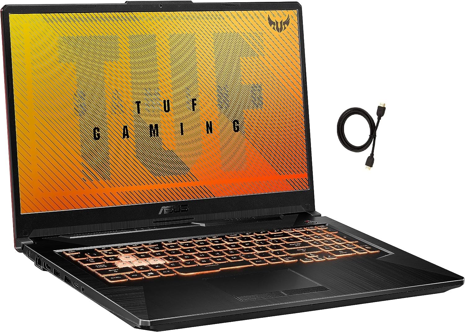 2023 Asus TUF A17 FA706IH 17.3" FHD IPS 144Hz Premium Gaming Laptop, AMD 6-Core Ryzen 5 4600H upto 4.0GHz, 64GB RAM, 512GB PCIe SSD, NVIDIA GeForce GTX 1650, RGB Keyboard, Windows 11 Home + HDMI Cable