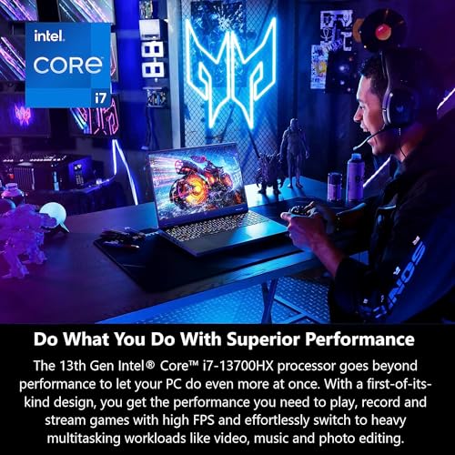 acer Predator Helios-Neo Gaming Laptop - 16" WQXGA 165Hz Display, Intel Core i7-13700HX(16-core), NVIDIA GeForce RTX 4060 Graphics, 16GB DDR5 RAM, 2TB SSD, Backlit Keyboard, Windows 11 Home