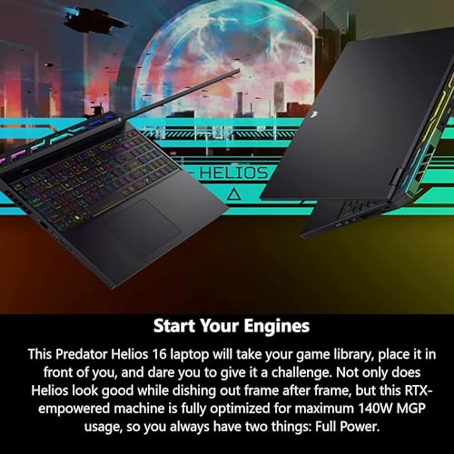acer Predator Helios-Neo Gaming Laptop - 16" WQXGA 165Hz Display, Intel Core i7-13700HX(16-core), NVIDIA GeForce RTX 4060 Graphics, 16GB DDR5 RAM, 2TB SSD, Backlit Keyboard, Windows 11 Home
