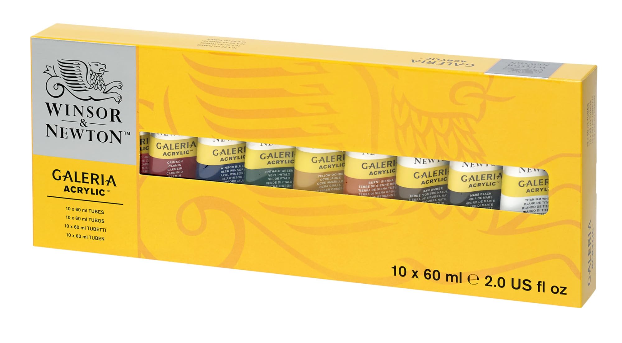 Winsor & Newton Galeria Acrylic Paint, 10 x 60ml (2-oz) Tube Paint Set
