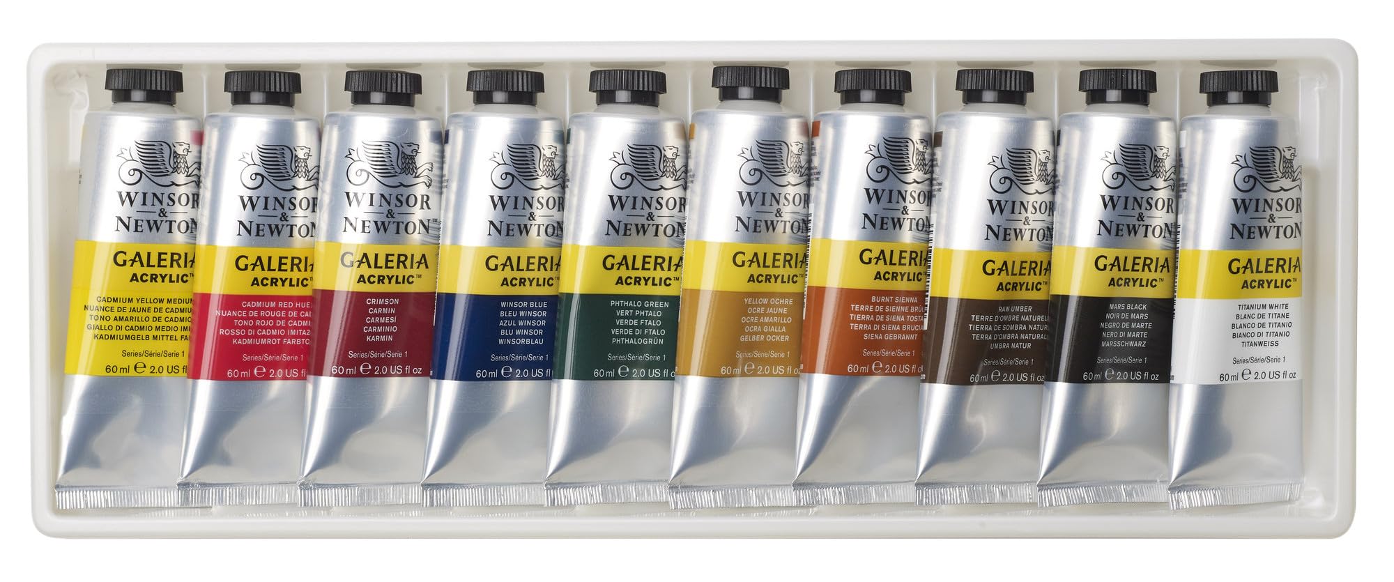 Winsor & Newton Galeria Acrylic Paint, 10 x 60ml (2-oz) Tube Paint Set