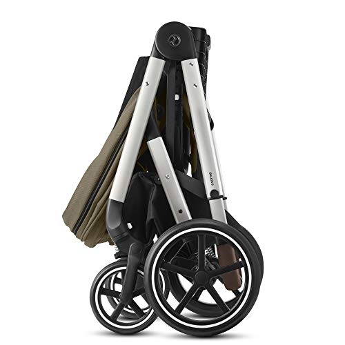 Cybex Balios S Lux Stroller FrontFacing or ParentFacing Seat Positions OneHand Fold Multiposition Recline Adjustable Leatherette Handlebar Infant Stroller for 6 Months+, Classic Beige