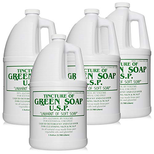COSCO Tincture of Green Soap U.S.P. Medical Tattoo Cleanser -Four 1 Gallon Jugs