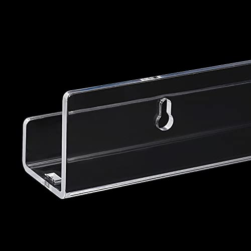 PATIKIL 15 x 1.3 Inch Acrylic Floating Shelf, Floating Wall Mounted Shelves for Bathroom Kitchen Wall Decoration, Transparent