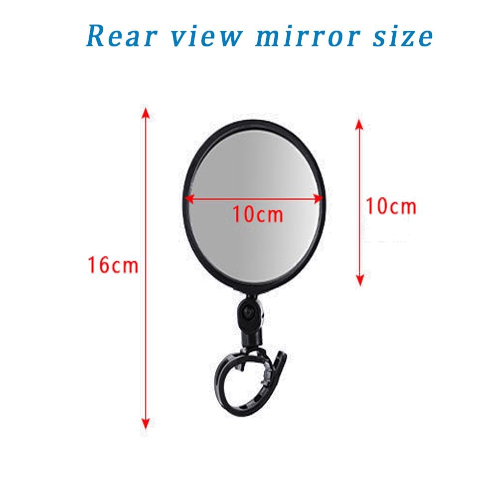 QYMOTO Go Kart Mirrors Side Rear View Mirror for Coleman KT196, Trail Master,Universal fit 1/2''-1.37'' Diameter Handle bar, 2pcs Left and Right Adjustable 360 Degree Rotatable Convex Mirrors