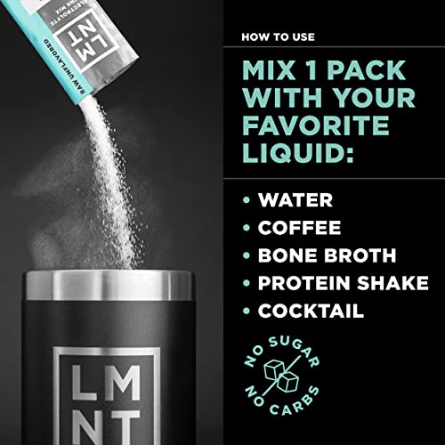 LMNT Keto Electrolyte Powder Packets | Paleo Hydration Powder | No Sugar, No Artificial Ingredients | Raw Unflavored | 30 Stick Packs