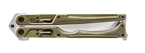 Gerber DoubleDown Folding Machete 6.75" 420HC Stonewashed Recurve Blade, Green Handles