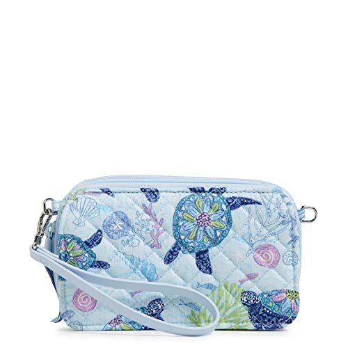 Vera Bradley One Crossbody Purse with RFID Protection, Turtle Dream-Recycled Cotton