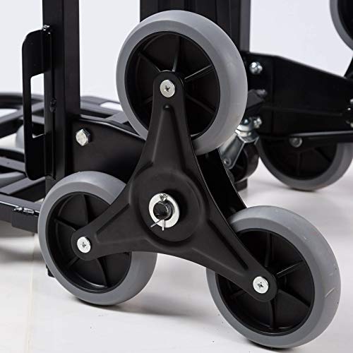 Hihone Stair Climbing Cart,330LBS Capacity Folding Stair Climber Hand Truck 6 Wheels & 2 Backup, Adjustable Handle Length Dolly Cart Trolley for Stairs, Flat Ground