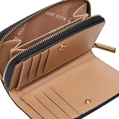 Anne Klein AK Small Colorblocked Wallet, Stone/Black