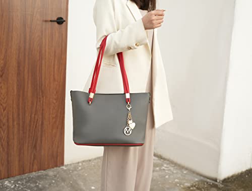 MKF Collection Tote Bag & Crossbody Set, Vegan Leather Top-Handle Shoulder bag Handbag Pouch Purse
