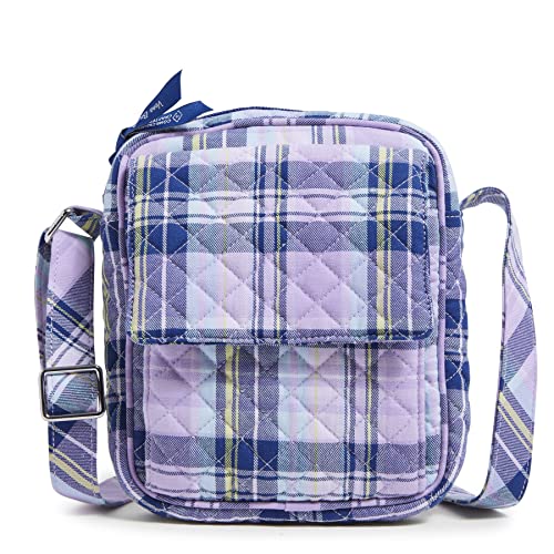 Vera Bradley Small Crossbody Purse, Amethyst Plaid-Recycled Cotton