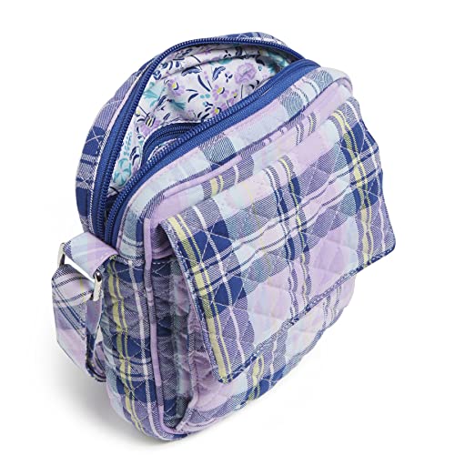 Vera Bradley Small Crossbody Purse, Amethyst Plaid-Recycled Cotton