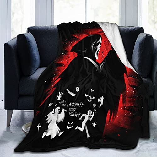 Horror Movie Blanket Flannel Ultra-Soft Plush Throw Super Fuzzy Warm Lightweight Thermal Fleece All Season Cozy Blankets for Travel Office Outdoor Home Couch Living Room Bed Sofa 50"X40"