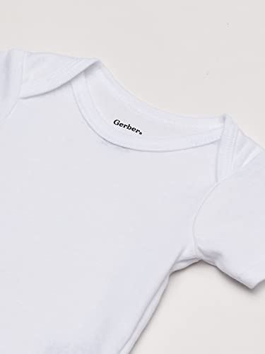 Gerber Baby 3-Pack Short-Sleeve Slip-On Shirts, White, 24 Months