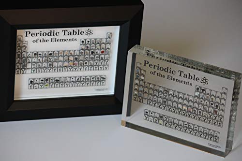 Engineered Labs Heritage Periodic Table of Elements, Made In USA, Acrylic Periodic Table With Real Samples