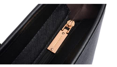 Women's shoulder bag, large capacity vertical zipper open tote bag, women's handbag (Black)