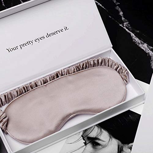 Silk Sleep Mask by Yanser Luxury 100% Mulberry Silk Eye Mask - Eye Cover - Eye Shade - Blindfold - Anti Aging - Skin Care - Ultra Soft - Light & Comfy - Travel Bag - Gift Package