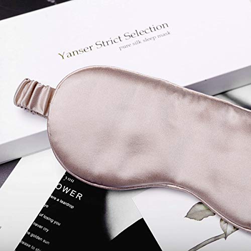 Silk Sleep Mask by Yanser Luxury 100% Mulberry Silk Eye Mask - Eye Cover - Eye Shade - Blindfold - Anti Aging - Skin Care - Ultra Soft - Light & Comfy - Travel Bag - Gift Package