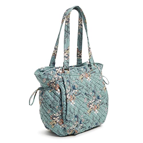 Vera Bradley Women's Cotton Glenna Satchel Purse, Sunlit Garden Sage - Recycled Cotton, One Size