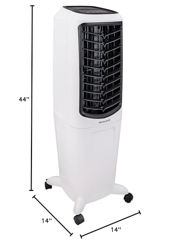 Honeywell 700 CFM Compact Spot Fan & Humidifier, Indoor Portable Evaporative Air Cooler, Swamp cooler, Remote Control (White)