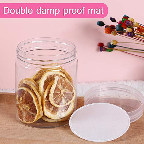 Yephets 8 OZ Plastic Jars with Lids,24 Pack Clear Plastic Slime Containers for Kitchen and Household Food Storage of Dry Goods, Creams and More Included Extra Label and A Pen