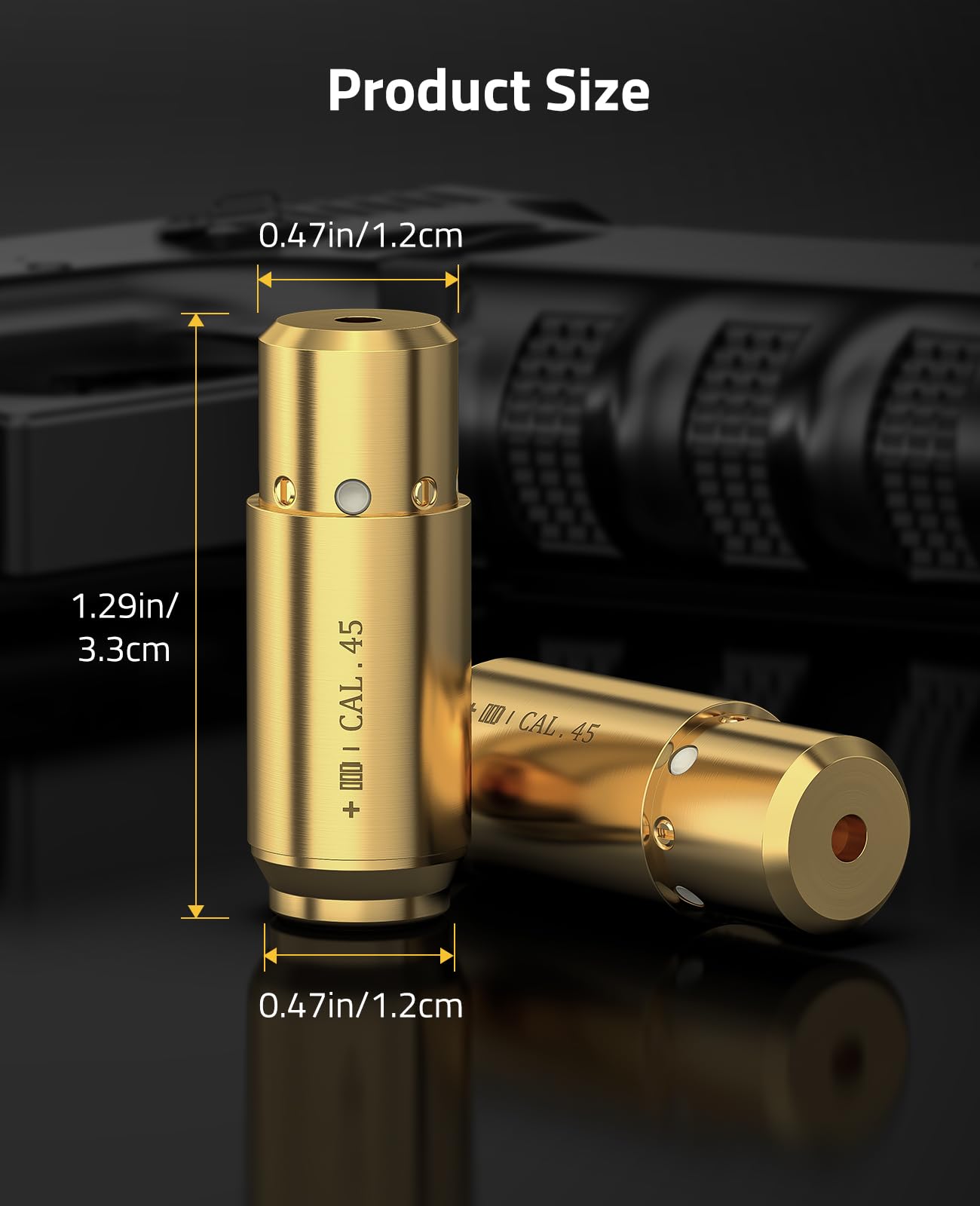 CVLIFE .45acp Bore Sight, Red Laser Bore Sight with Two Sets of Batteries