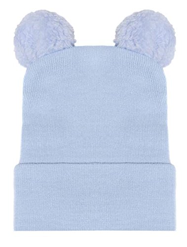 Melondipity Baby Hospital Hat with Ears โ Personalized & Customizable Beanie Caps for Infants, Boys - Soft, Stretchy & 2-Ply Fabric - Head Wraps for Newborn โ Blue