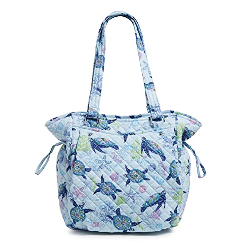 Vera Bradley Women's Cotton Glenna Satchel Purse, Turtle Dream - Recycled Cotton, One Size