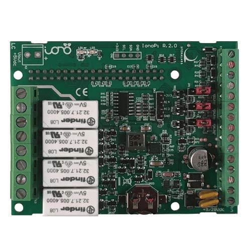 Sfera Labs Iono Pi Pi4B 2GB - Raspberry Pi I/O Module - DIN-Rail Case, 4 relays, Analog/Digital Inputs, OC Outputs, TTL I/O, Wiegand, 1-Wire, Real Time Clock (RTC), Secure Element Chip