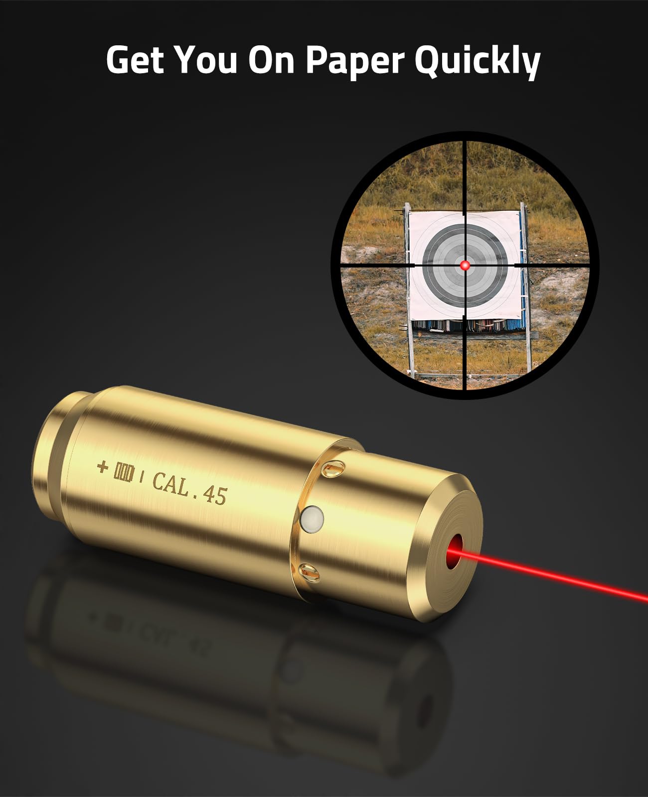 CVLIFE .45acp Bore Sight, Red Laser Bore Sight with Two Sets of Batteries