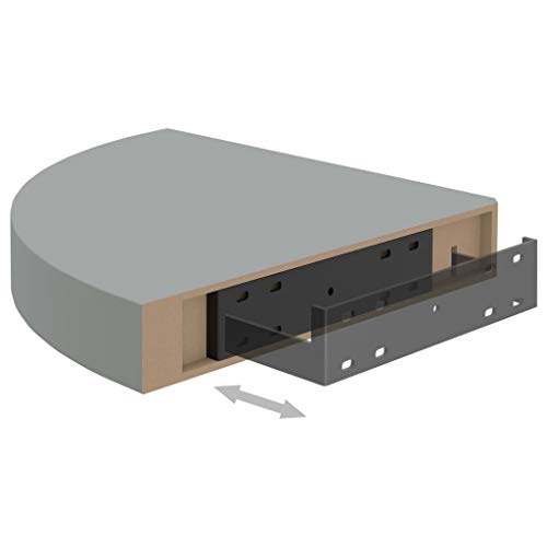 QZZCED Wall Corner Shelves,Wall Mount Corner Shelf,Wall Mounted Display Shelf,Floating Storage Shelf for Kitchen, Bathroom, Living Room,Floating Corner Shelves 4 pcs Gray 9.8"x9.8"x1.5" MDF
