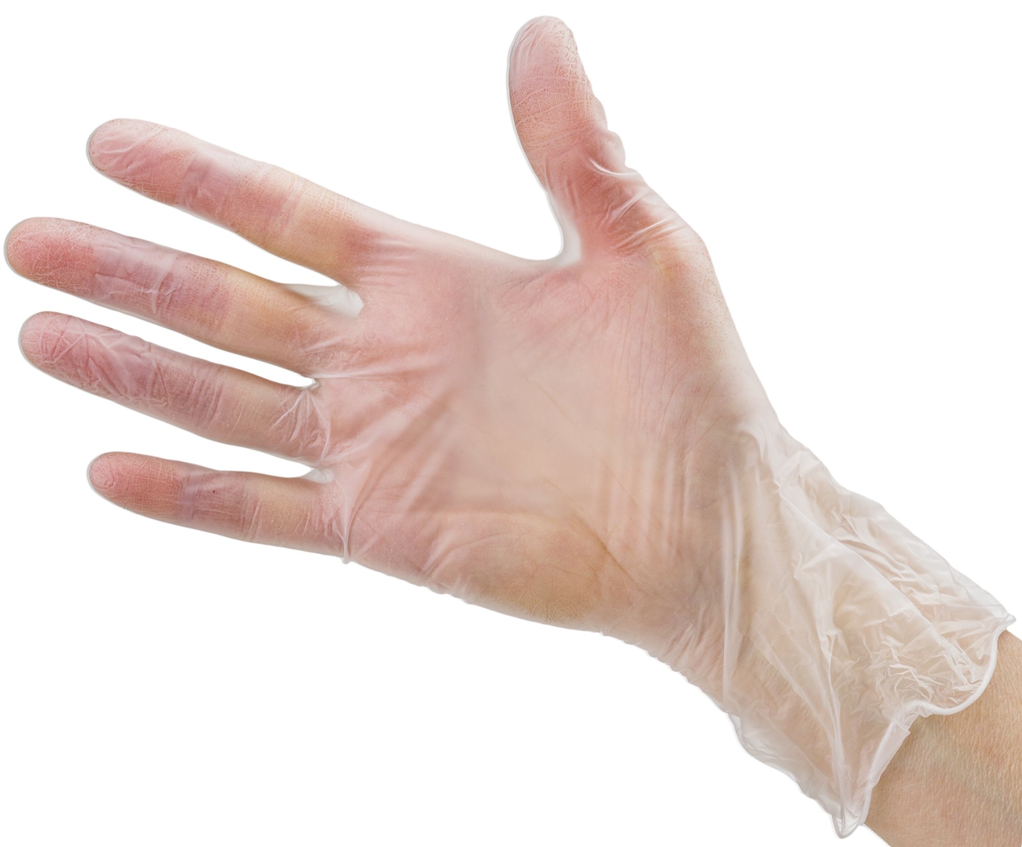 Care Plus Disposable Vinyl Gloves Medium Size| Heavy Duty | Non Sterile | Powder Free | Latex Free Rubber | 100 Count Box |food Safe