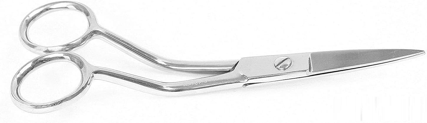 ThreadNanny Duckbill Scissors (4.5-Inch) - Duckbill Applique Scissors for Professionals - Ergonomically Bent Curved Offset Handle - Paddle Shaped, Razor-Sharp, Premium Grade German Steel