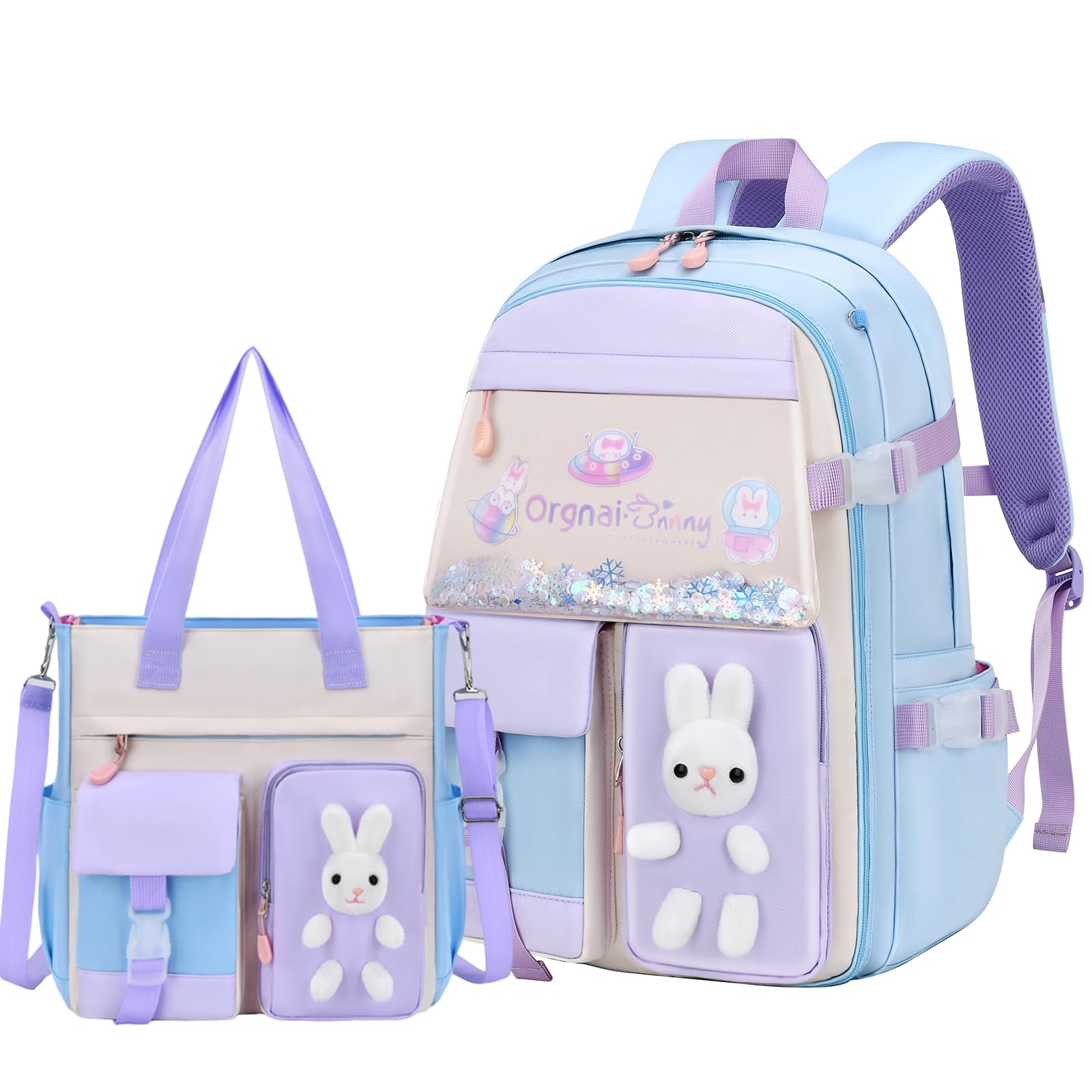 Kawaii Backpack for School Girls Bunny Backpack Kids Casual Bookbag Cute Outdoor Daypack
