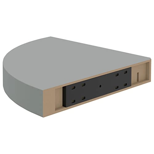 QZZCED Wall Corner Shelves,Wall Mount Corner Shelf,Wall Mounted Display Shelf,Floating Storage Shelf for Kitchen, Bathroom, Living Room,Floating Corner Shelves 4 pcs Gray 9.8"x9.8"x1.5" MDF