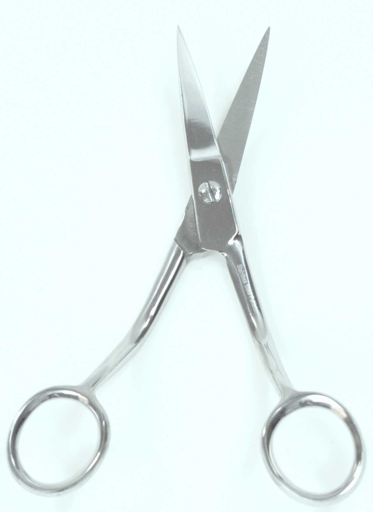 ThreadNanny Duckbill Scissors (4.5-Inch) - Duckbill Applique Scissors for Professionals - Ergonomically Bent Curved Offset Handle - Paddle Shaped, Razor-Sharp, Premium Grade German Steel