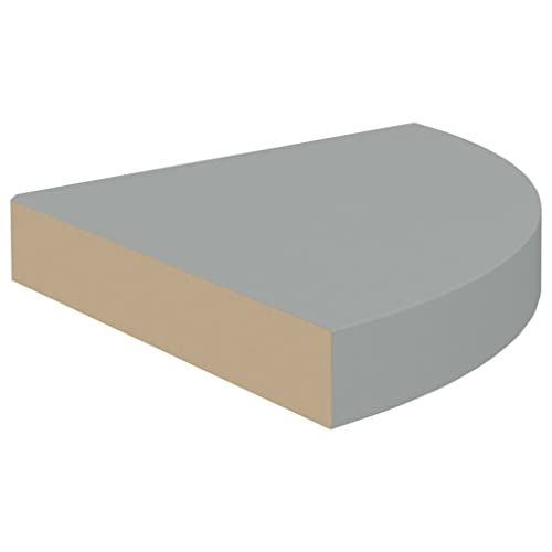 QZZCED Wall Corner Shelves,Wall Mount Corner Shelf,Wall Mounted Display Shelf,Floating Storage Shelf for Kitchen, Bathroom, Living Room,Floating Corner Shelves 4 pcs Gray 9.8"x9.8"x1.5" MDF