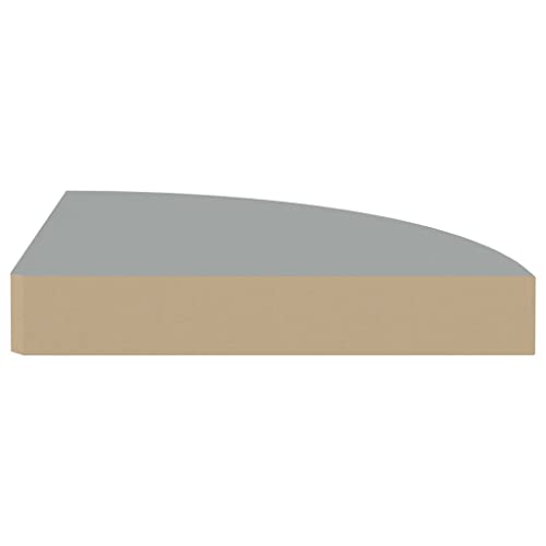 QZZCED Wall Corner Shelves,Wall Mount Corner Shelf,Wall Mounted Display Shelf,Floating Storage Shelf for Kitchen, Bathroom, Living Room,Floating Corner Shelves 4 pcs Gray 9.8"x9.8"x1.5" MDF