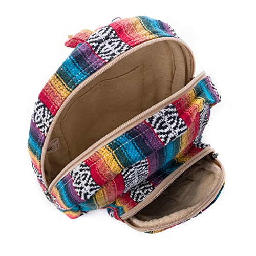 Yogo Boho Mini Backpack, Canvas Boho Backpack Purse for Travel, School Hippy Pride Bag with Adjustable Straps (Pride)