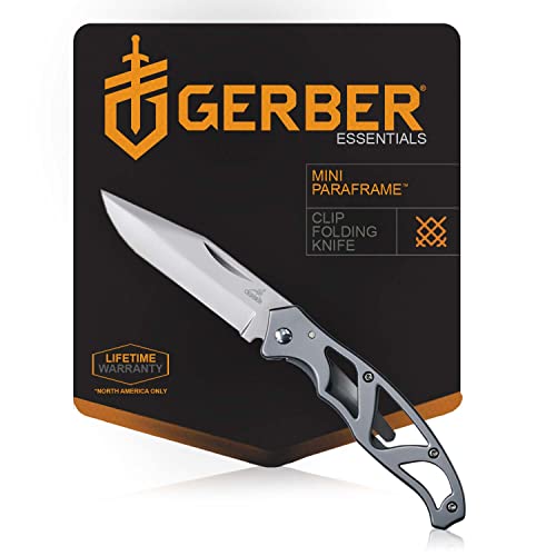 Gerber Gear Truss Multitool with 17 Tools, 4.35β Closed (30-001343N) & 22-48485 Paraframe Mini Pocket Knife, 2.2 Inch Fine Edge Blade, Stainless Steel