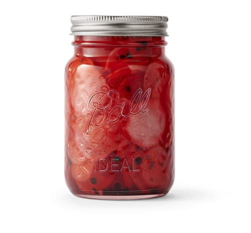 Ball Jar Rose Vintage Regular Mouth Pint Canning Jars, 4 Pack